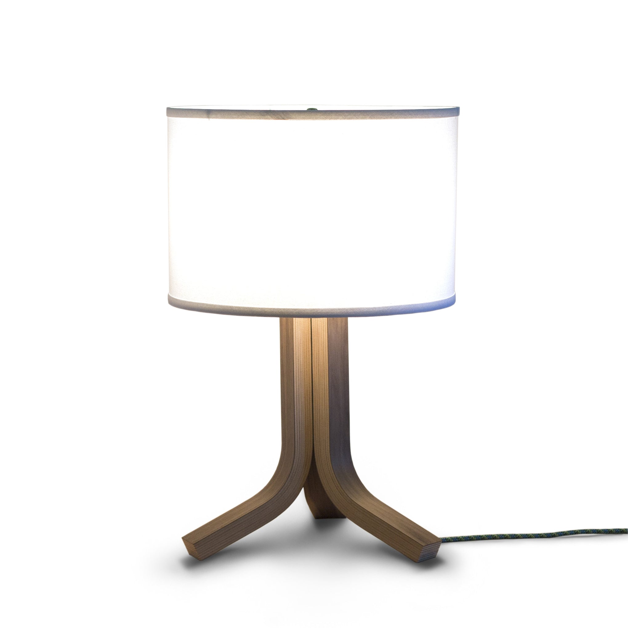 Traverse Table Lamp - Handmade Modern Bent Plywood Tripod by Ciseal